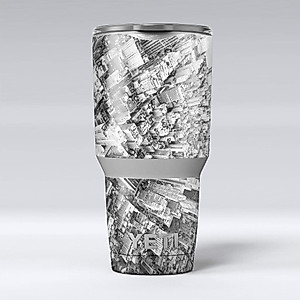 Design Skinz Aerial Cityscape Black and White - Skin Decal Vinyl Wrap Kit Compatible with The Yeti Rambler Cooler Tumbler Cups