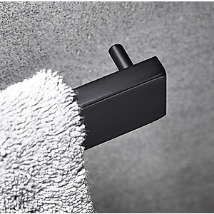 Towel Rack, Hand Towel Ring Holder SUS304 Stainless Steel, Hardware Set Towel Bar for Bathroom, Kitchen, Cabinet in Hotel or Home, Matte Black & Wall Mounted