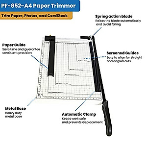 PPE PrintFinish Paper Trimmer 10 to 12 Sheet Capacity, Good for Office, School or Business, Max Cutting Size (12.5) (12.5 x 9.8)