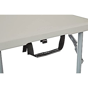 Office Star Resin Multipurpose Rectangle Table, 4-Feet Long, Height Adjustable, Center Folding Table, Light Gray