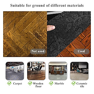 Honorstar Office Chair Mat for Carpet and Hardwood Floor Gaming Chair Mat Round 39 Inch Carpet Protector Desk Chair Mat for Rolling Chair Floor Mat Anti Slip for Home Office Gaming Room Black-A