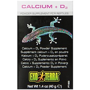 Exo Terra Calcium + D3 Powder: Ultra-fine, Phosphorus Free Formula Boosts Bone Health & Calcium Absorption Ideal for Insects, Fruits & Veggies 1.4 oz.