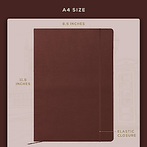 BEECHMORE BOOKS Sketch Book, A4 8.5 x 11.5 inch Blank Sketchbook for Drawing, Paint and Draw, 156 Pages Thick Paper 160gsm, Hardcover Leather Art Notebook, Boxed for Gifts (Chestnut Brown)