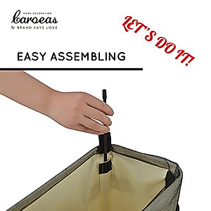 Cloth Clothes Basket, Caroeas 24" Handy Hanging Laundry Basket Tall & Slim Hamper Waterproof Laundry Bag Collapsible Travel Laundry Bag with Breathable Mesh Cover & Soft Handle Laundry Hamper (Grey1)