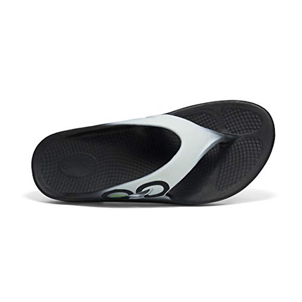 OOFOS Unisex Ooriginal Sport Thong Flip Flop,Black/Cloud White,7 B(M) US Women/5 D(M) US Men