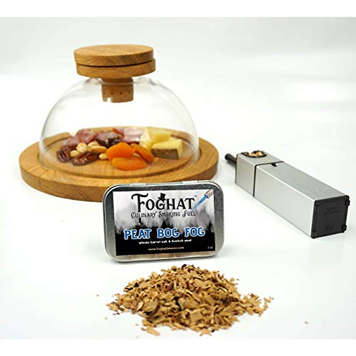 Peat Bog Fog - Foghat Culinary Smoking Fuel | Infuse Wine, Whiskey, Cheese, Meats, BBQ, Salt | Luxury Wood Smoking Chips for Portable Smoker, Smoking Gun, Glass Cloche or Foghat Cocktail Smoker