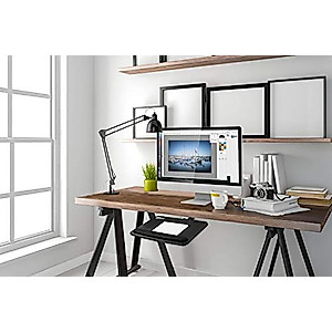 Mount-It! Adjustable Under Desk Keyboard Tray, Ergonomic Computer Keyboard and Mouse Platform with Wrist Rest Pad, Keyboard Slide Out Tray with Height, Tilt and Swivel Adjustment, Black (MI-7132)