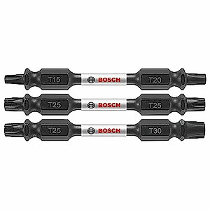BOSCH ITDETV2503 3-Piece 2-1/2 In. Impact Tough Double-Ended Screwdriving Bit Assorted Set