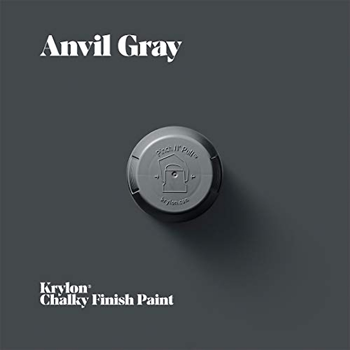 Krylon K04104007 Chalky Finish Spray Paint, Anvil Gray, 12 Ounce