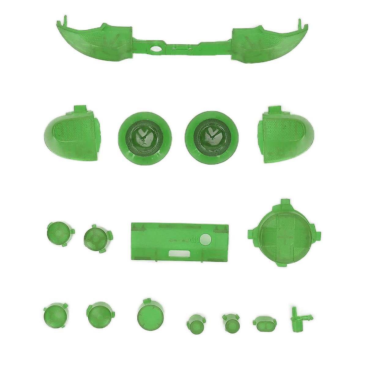 Replacement Full Set Bumper Buttons Compatible with Series X Series S Controller, Controller LB RB LT RT Bumper Buttons Repair Kit, Gamepad(Green)
