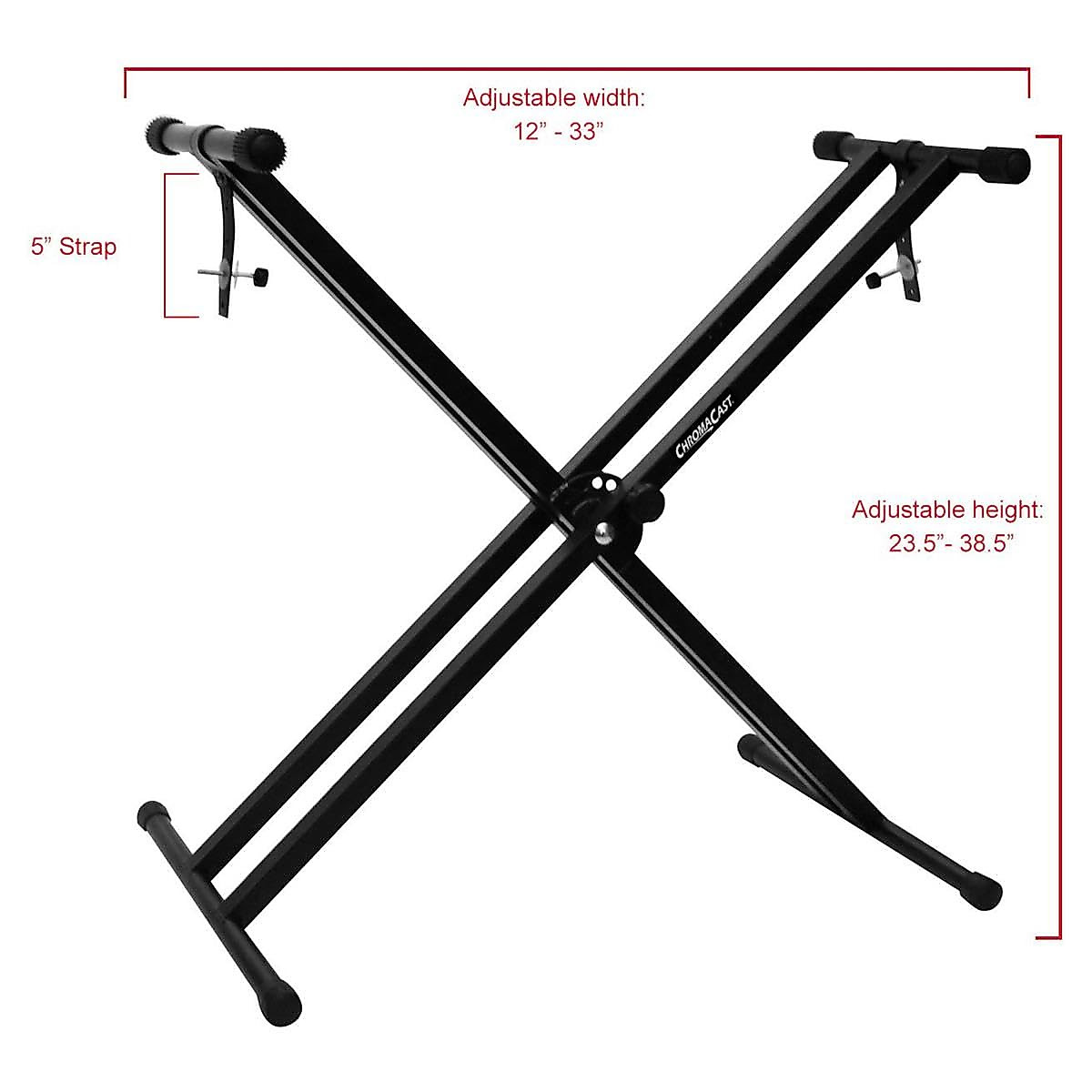 ChromaCast GoDpsMusic CC-KSTAND Double Braced X-Style Pro Series Keyboard Stand