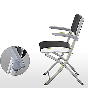VejiA Metal Folding Chair, Office Chair Metal PU Soft Bag Seat Conference Dining Chair Home