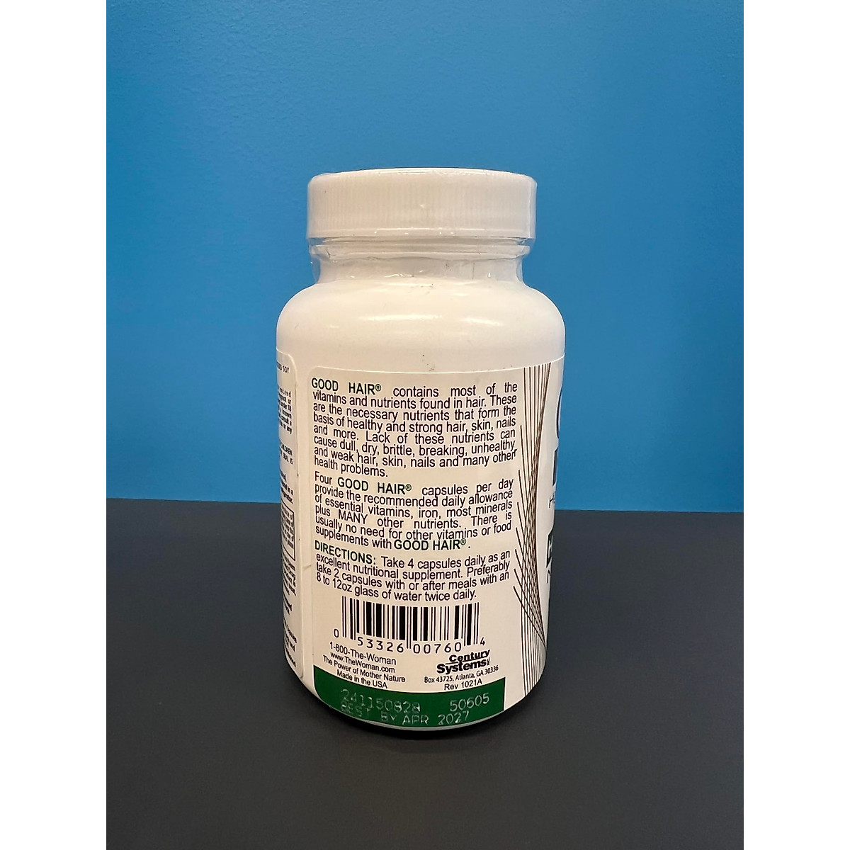 Century Systems Good Hair, Maximum Strength, Supports Hair, Skin, & Nails (60 Capsules)