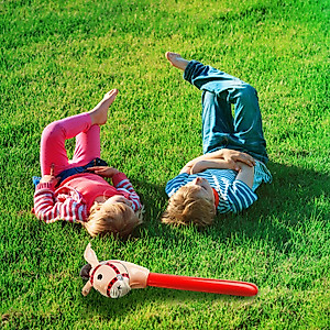 3 Pieces Inflatable Stick Horse Inflatable Horsehead Stick for Theme Party Decoration, 37 Inches