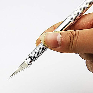 TIHOOD 100PCS #11 Replacement Hobby Blade SK5 Carbon Steel Craft Knife Blades for Art Work Cutting Carving Paper Sculpture DIY