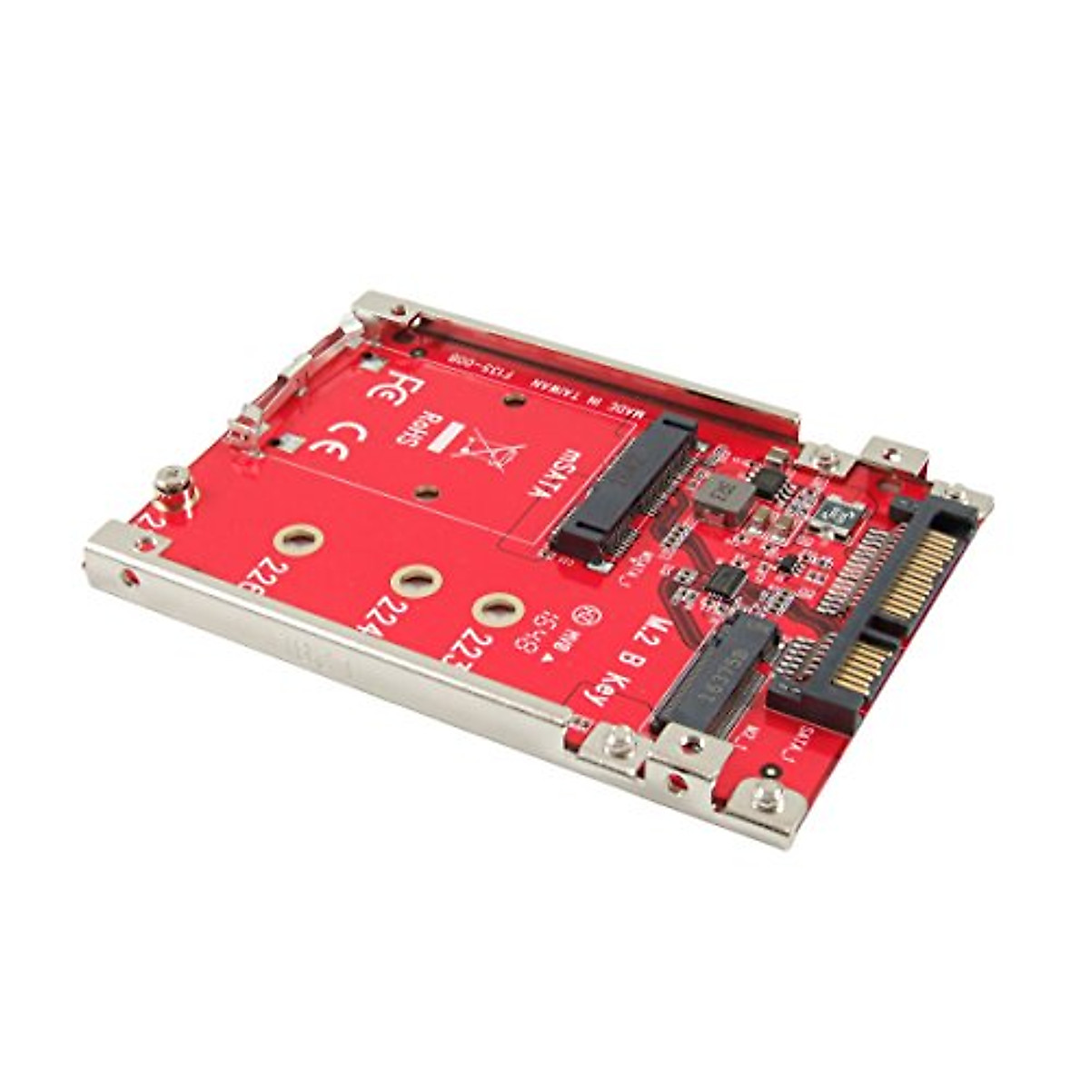 Ableconn ISAT-M2MS mSATA or M.2 NGFF SATA SSD to 2.5-Inch SATA Adapter with Aluminum Frame Bracket - Convert mSATA or M.2 SATA SSD to a 2.5" 7mm SATA Drive
