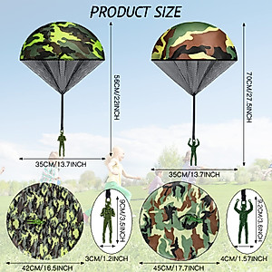 60 Pcs Army Camo Parachute Toys Hand Throwing Camo Parachute Men Toy Plastic Soldiers Army Toy Parachute Army Action Figures Hand Throw Outdoor Flying Gifts for Boys Girls Outdoor Party Game, 2 Styles