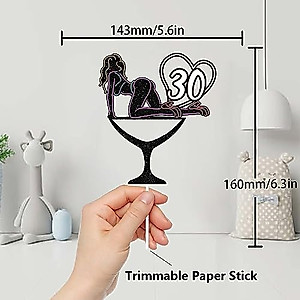 Glitter Crazy Girl 30 Cake Topper Let’s Glow Crazy Party Theme Decoration Supplies Women Girls Happy Birthday 30th Anniversary Party Decor Supplies