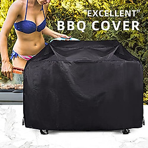 KPT Grill Covers Heavy Duty Waterproof 60-68 inch, BBQ Gas Grill Covers UV and Fade Resistant, All Weather Universal Black Charcoal Grill Cover for Weber, Brinkmann, Char Broil, Nexgrill
