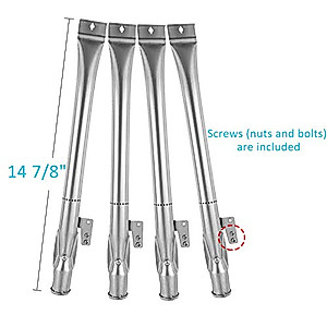 BBQration Stainless Steel Replacement Kit for 4-Burner Nexgrill 720-0830H, 720-0888, 720-0894F, Replacement Parts for Home Depot Nexgrill 720-0830H, Burner Tubes, Heat Shield Tent and Igniters Kit