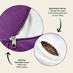 Retrospec Sedona Zafu Meditation Cushion Filled w/Buckwheat Hulls - Yoga Pillow for Meditation Practices - Machine Washable 100% Cotton Cover & Durable Carry Handle Round & Crescent, 1 Ct (Pack of 1)