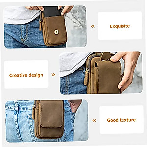 CUBTOL 2pcs Fanny Pack Pocket Holster Multitool Holster Loincloth for Men Duty Belt Accessories Tool Pouch Belt Pouch Wear a Belt Men's Toolbox Pu Light Brown Waist Pack for Men