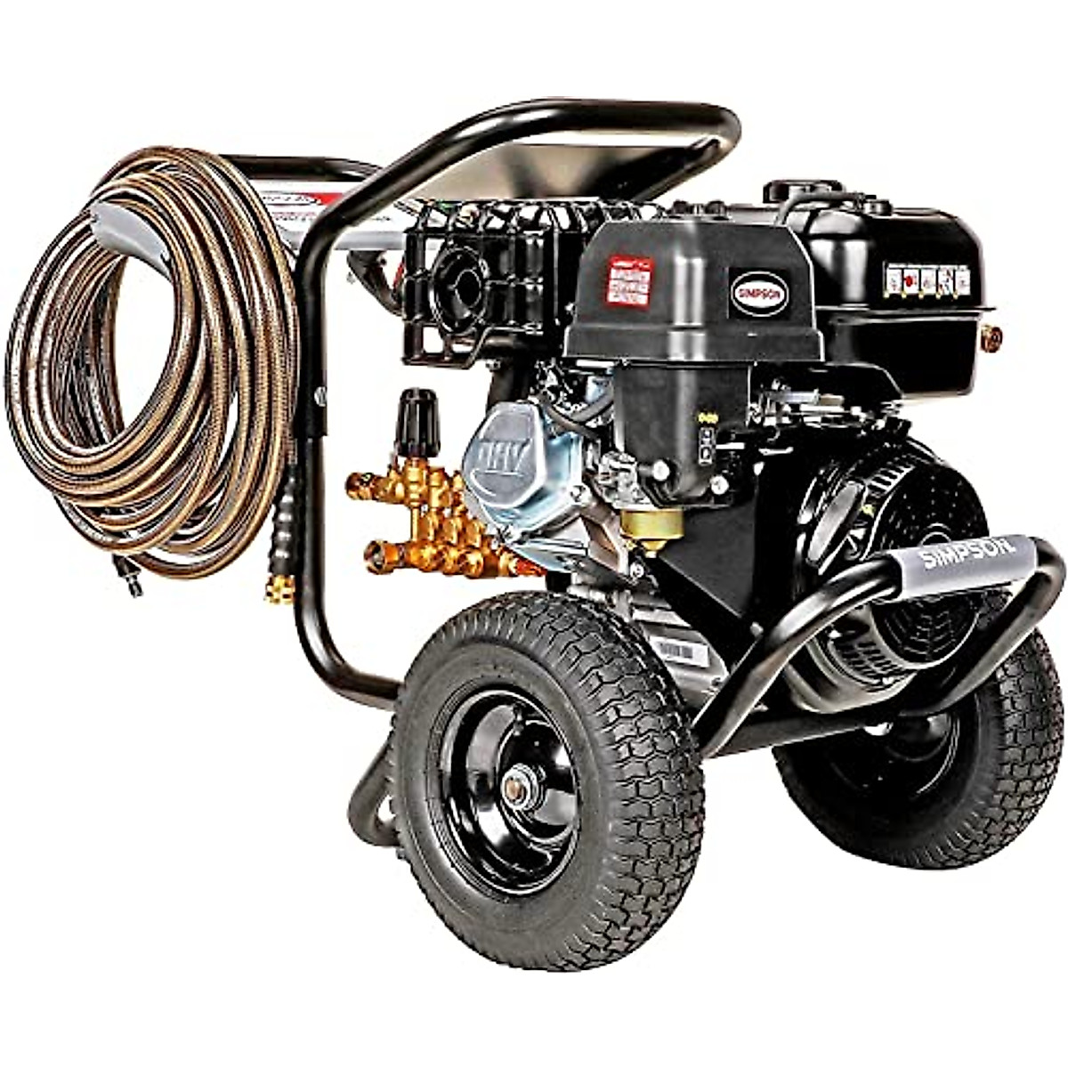 SIMPSON Cleaning PS60843 PowerShot 4400 PSI Gas Pressure Washer, 4.0 GPM, CRX 420cc Engine, Includes Spray Gun and Extension Wand, 5 QC Nozzle Tips, 3/8-inch x 50-foot Monster Hose