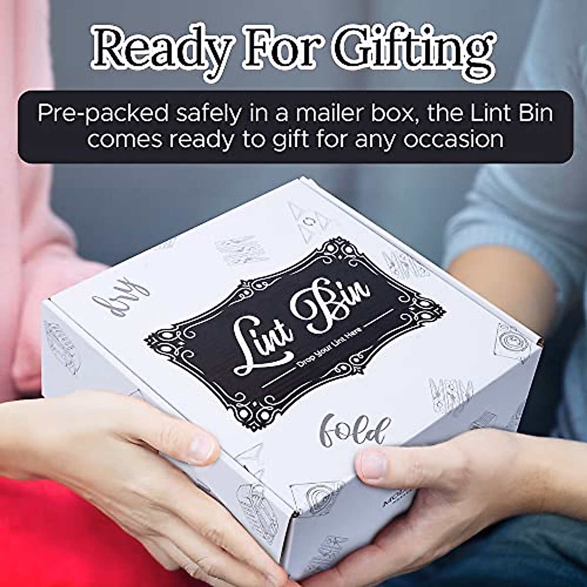 Modern 5th Magnetic Lint Bin for Laundry Room Decor - White Rustic Wooden Lint Holder - Elegant Laundry Room Organization and Storage - Unique Housewarming and First Apartment Gift Idea