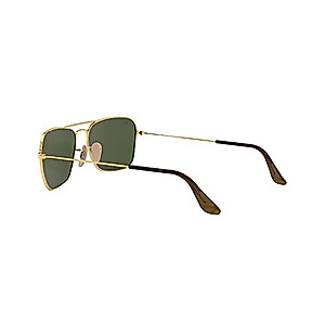 Ray-Ban RB3136 Caravan Square Sunglasses, Gold Havana/G-15 Green, 58 mm