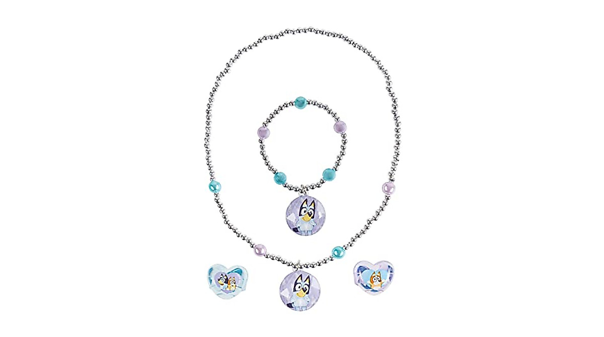 Bluey Girls Dress Up Jewelry Set - Rings, Bracelet & Necklace
