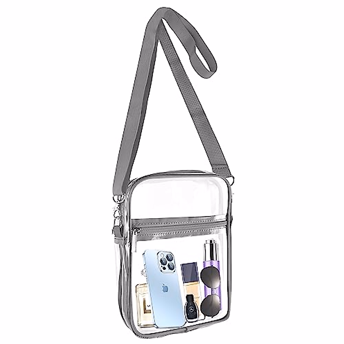 GXXYLGS Clear Purses for Women Stadium Clear Bag Clear Bag Stadium Approved Clear Purse Clear Stadium Bag Clear Crossbody Bag Stadium Bag Concert Bag Clear Crossbody Bag Stadium Approved (grey)