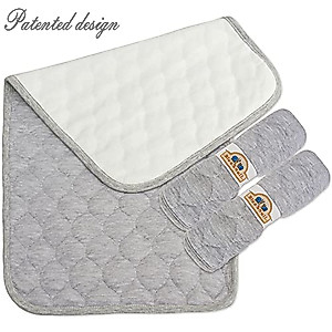 BlueSnail Bamboo Quilted Thicker Waterproof Changing Pad Liners, 3 Count (Gray)