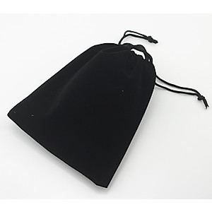 AEAOA Gift Bags, Pack of 25 Pieces 6" X 5" Velvet Drawstring Jewelry Pouches, for Candy, Pins, Jewelry, Treats, Birthday Party Favors (Black)