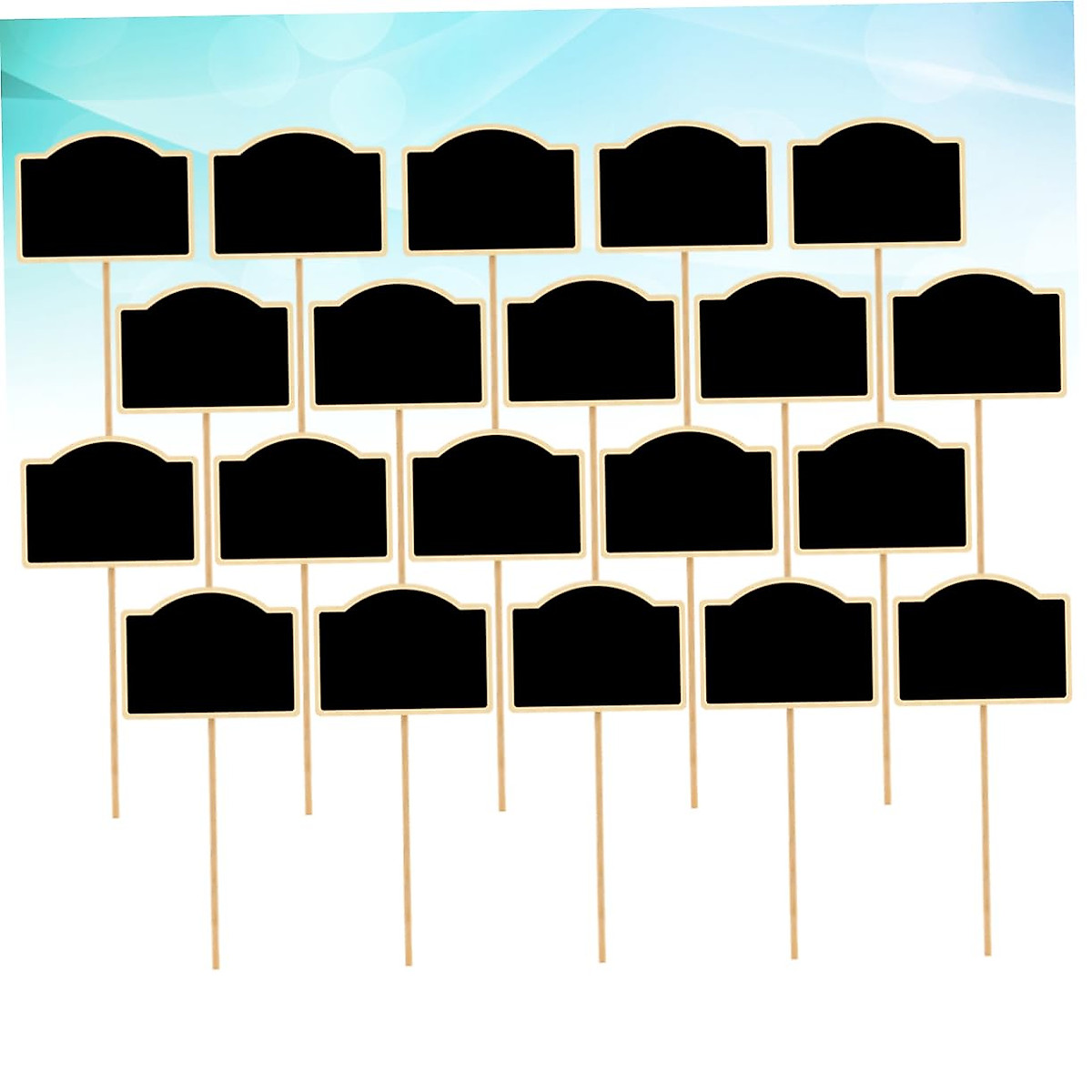 Ciieeo 20pcs Wood Chalkboard Signs Mini Message Board Signs Mini Message Sign Blackboard Garden Stakes Mini Chalk Sign Mini Chalkboard Black Board Garden Makers Bamboo Wedding Wood Pile