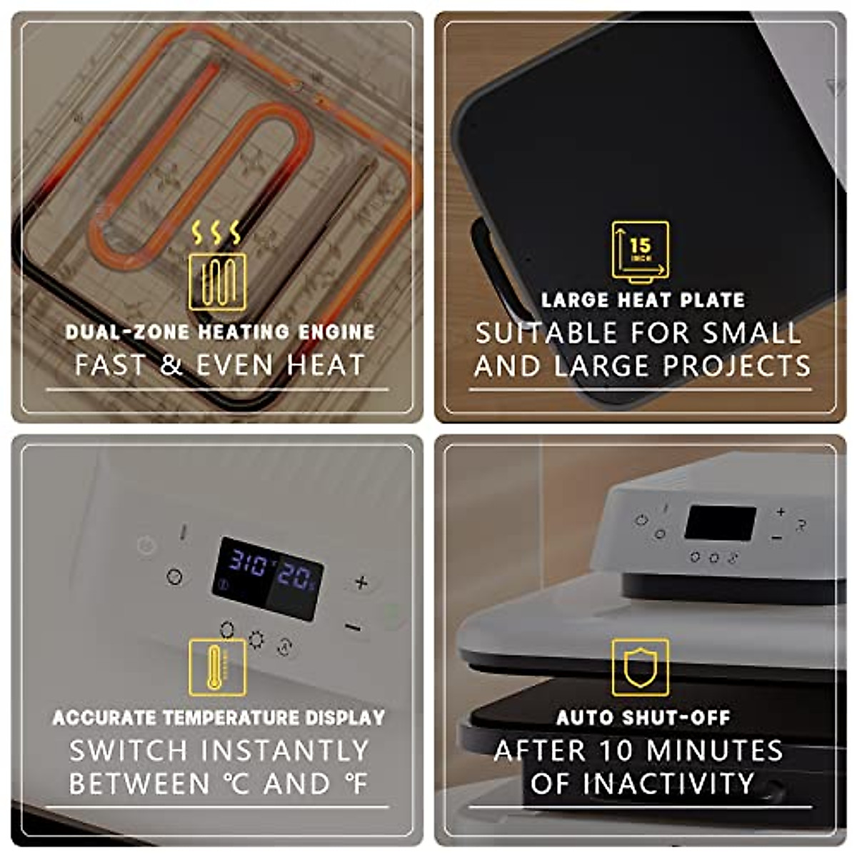 HTVRONT Auto Heat Press Machine for T Shirts - 15x15 Smart T Shirt Press Machine with Auto Release - Professional Heat Press for Sublimation, Vinyl, Heat Transfer Projects