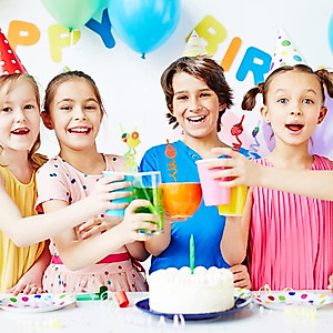 Whaline 24Pcs Fruit Theme Plastic Straws Colorful Hawaii Beach Straws Reusable Shape Drinking Straws for Juices Shakes Summer Baby Shower Pool Beach Cocktail Party Supplies with 2 Cleaning Brush