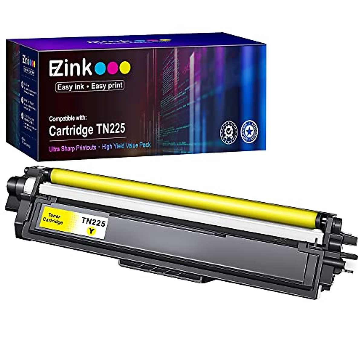 E-Z Ink (TM Compatible Toner Cartridge Replacement for Brother TN225 Yellow to Use with MFC-9130CW HL-3170CDW HL-3140CW HL-3180CDW MFC-9330CDW MFC-9340CDW HL-3180CDW DCP-9020CDN (Yellow, 1 Pack)