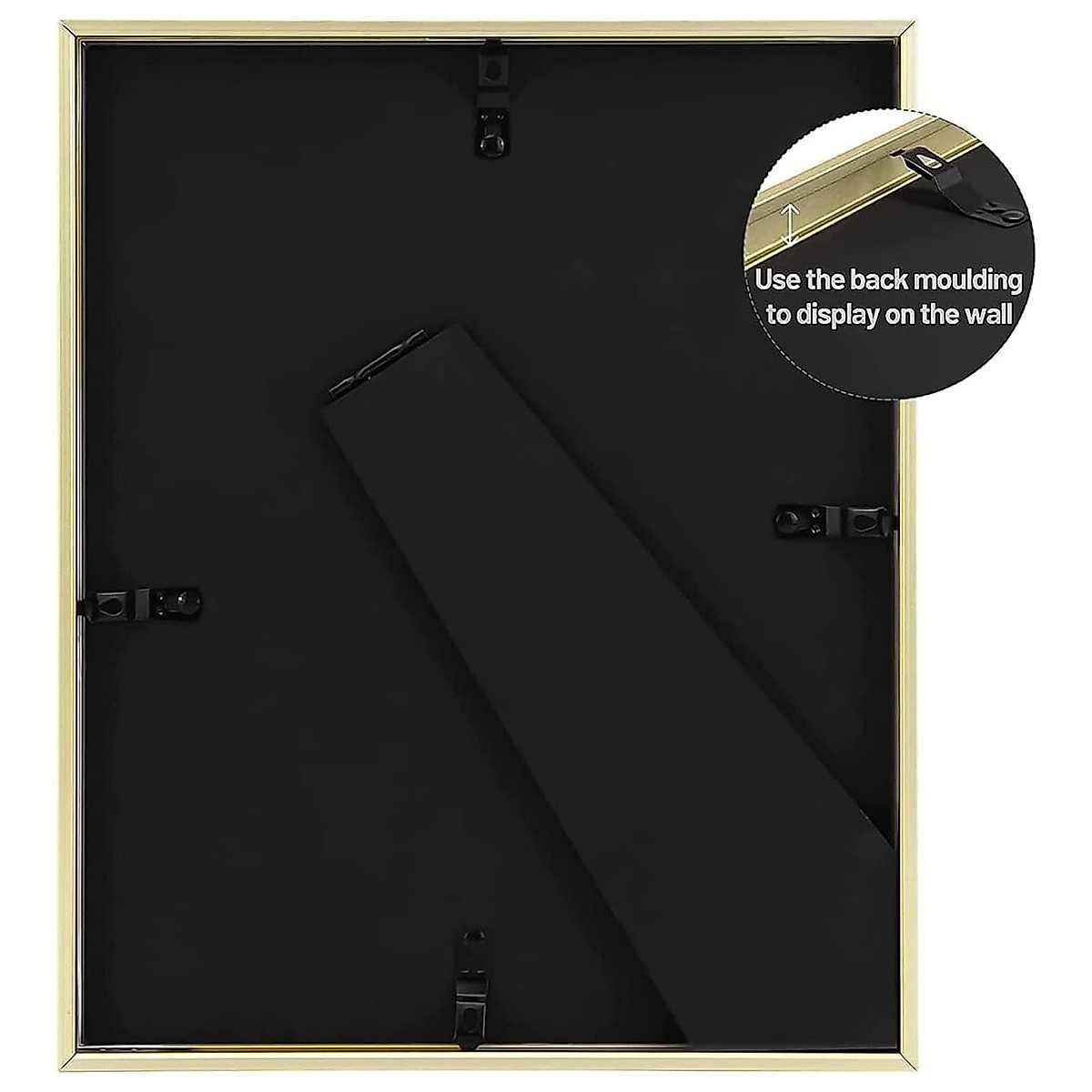 Golden State Art, Gold 8x10 Picture Frame Aluminum Displays Photos 5x7 with Mat or 8 x 10 inch Without Mat Shatter-Resistant Glass Table Top Display and Wall Mounting Photo Frame (6 Pack)