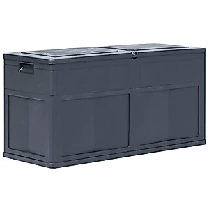 GOLINPEILO Patio Storage Box 84.5 gal Black Patio Garden Outdoor Storage Container for Toys, Furniture Deck box (Weight:18.34 lbs)