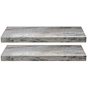 Sorbus Floating Shelf — Hanging Wall Shelves Decoration — Perfect Trophy Display, Photo Frames — Extra Long 24 Inch (Grey Engineered Wood)