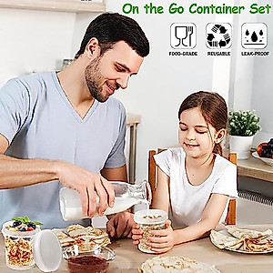 WBKTOOL Overnight Oats Containers with Lids - 5 Pack 16 oz Deli Food Storage Containers - Small To Go Plastic Yogurt Container for Soup, Salad, Freezer