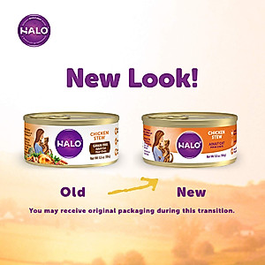 Halo Adult Wet Cat Food, Grain Free, Chicken Stew 5.5oz Can (Pack of 12)