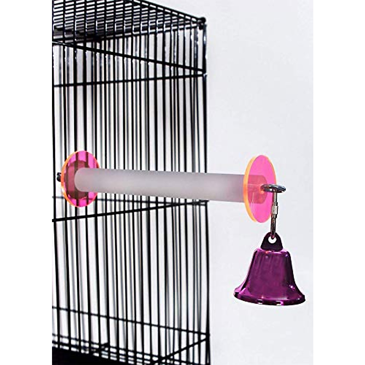 The Acro Perch with Acrylic Washer & Bell by Feathered Phonics - Medium 6" x ¾