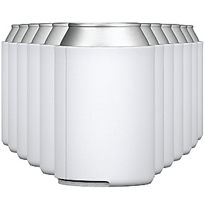 TahoeBay Blank Can Cooler Sleeves (15-Pack) White Plain Soft Insulated Blanks for Soda, Beer, Water Bottles, HTV Vinyl Projects, Wedding Favors and Gifts