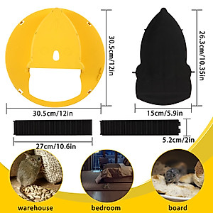 Basysion Mouse Trap Bucket, for Garage, Indoor and Outdoor auto-Turnover Humane or Deadly Mouse Traps. Bucket lid Mouse Traps for 5 Gallon Buckets (3 Pack)