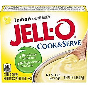 Jell-O, Cook & Serve, Pudding & Pie Filling, Lemon,2.9 Ounce (Pack of 4)