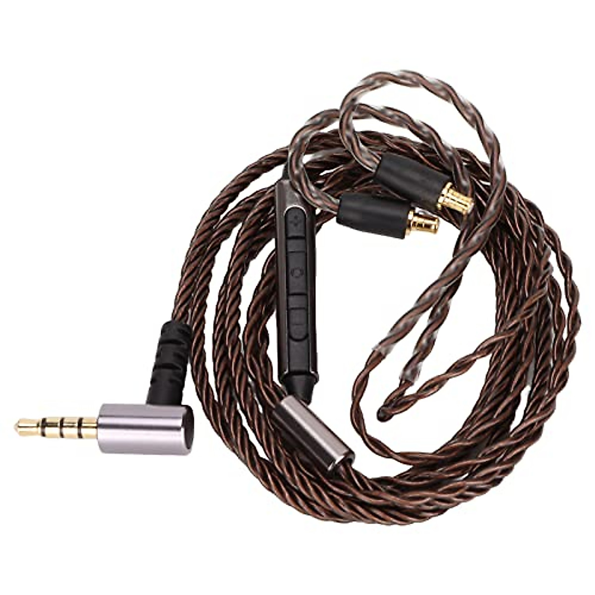 BesCable 3.9ft Replacement MMCX Cable 3.5mm Gold Plated Plug Earphone Cable with MMCX Connectors Headphone Upgrade Extension Cable Y-Cord with Mic for CKS1100 E40 E50 E70 LS200