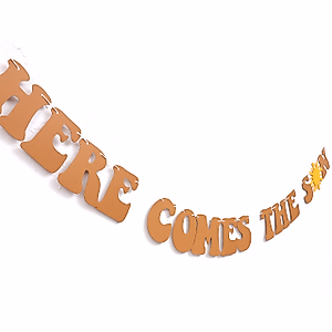 Here Comes The Son/Sun Baby Shower Banner - Boy Baby Shower Decor,It'S A Boy, Baby Shower Party Photo Props Banner, Baby Boy Letter Garland (BANNER COME SUN)
