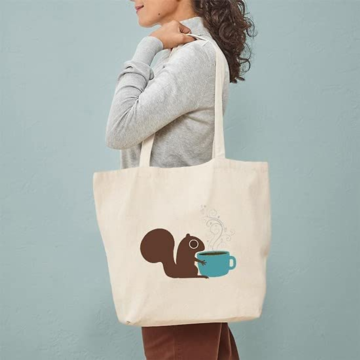 CafePress Coffee Squirrel Tote-Bag Natural Canvas Tote-Bag,Shopping-Bag