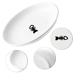 Peppapet Ceramic Cat Food Plates: Cat Wet Food Bowls/Whisker Fatigue Cat Dishes & Shallow Bowls for Kittens and Small Animals